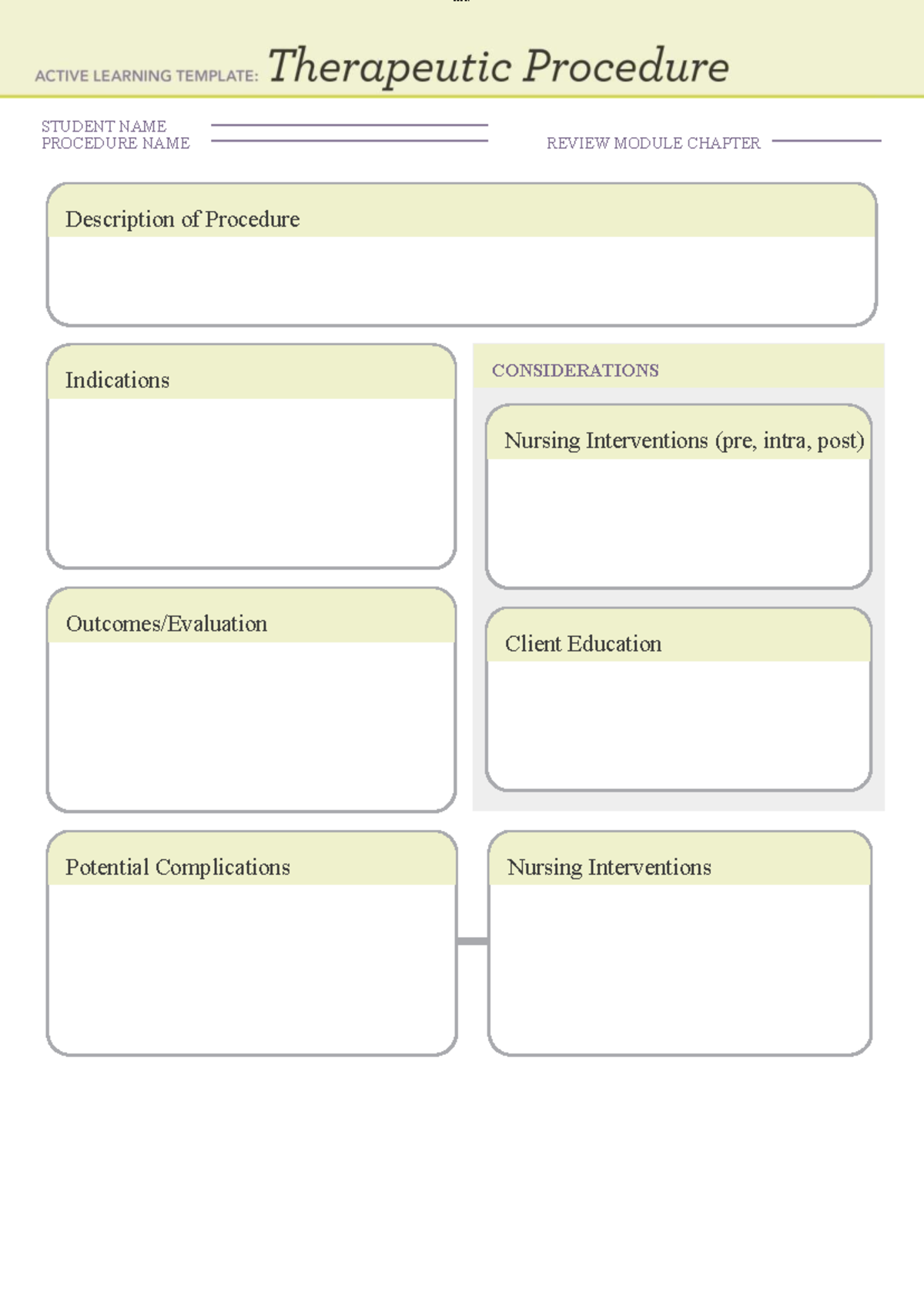 Therapeutic Procedure Template - BIO 334 - STUDENT NAME PROCEDURE NAME ...