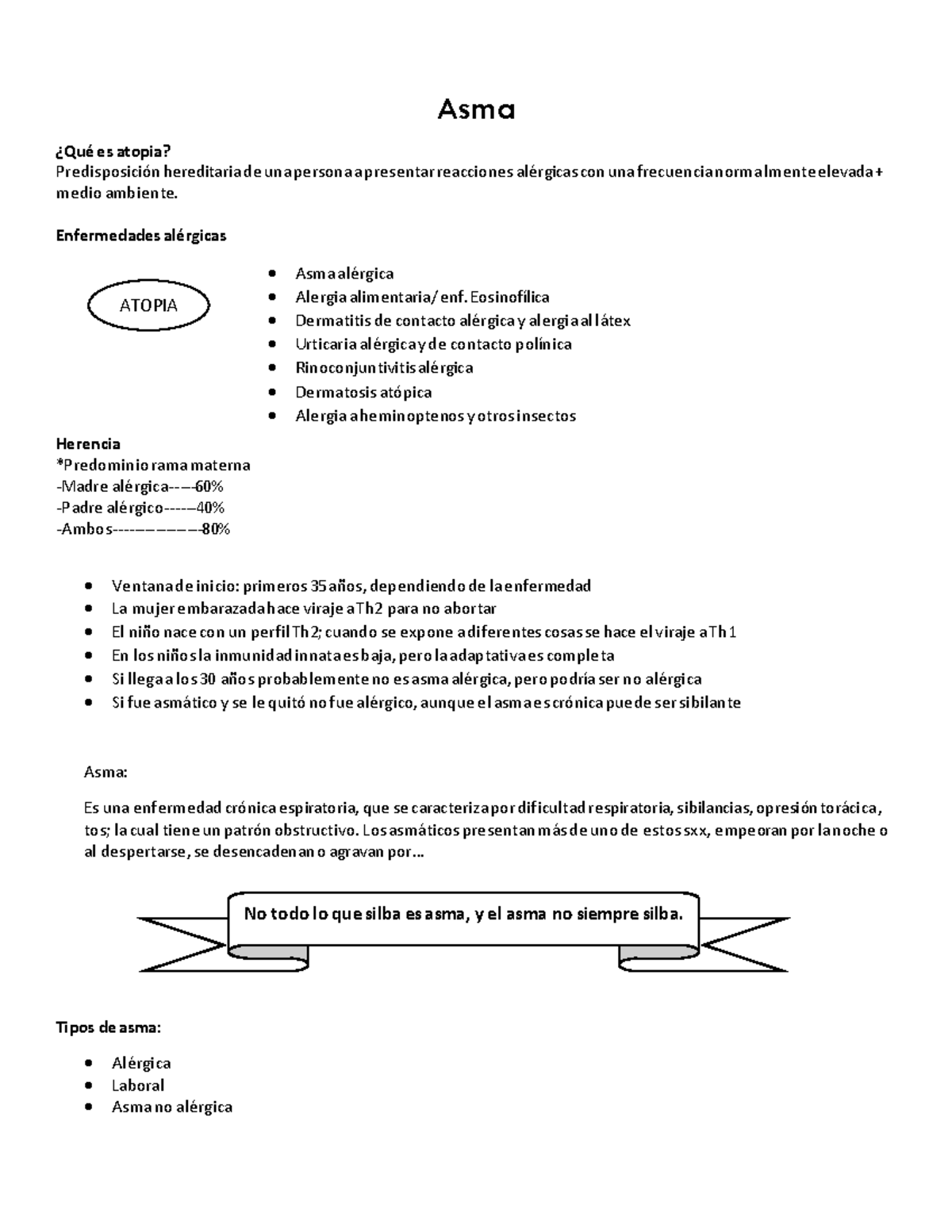 1 - RESUMEN - Asma ¿Qué es atopia? Predisposición hereditaria de una ...