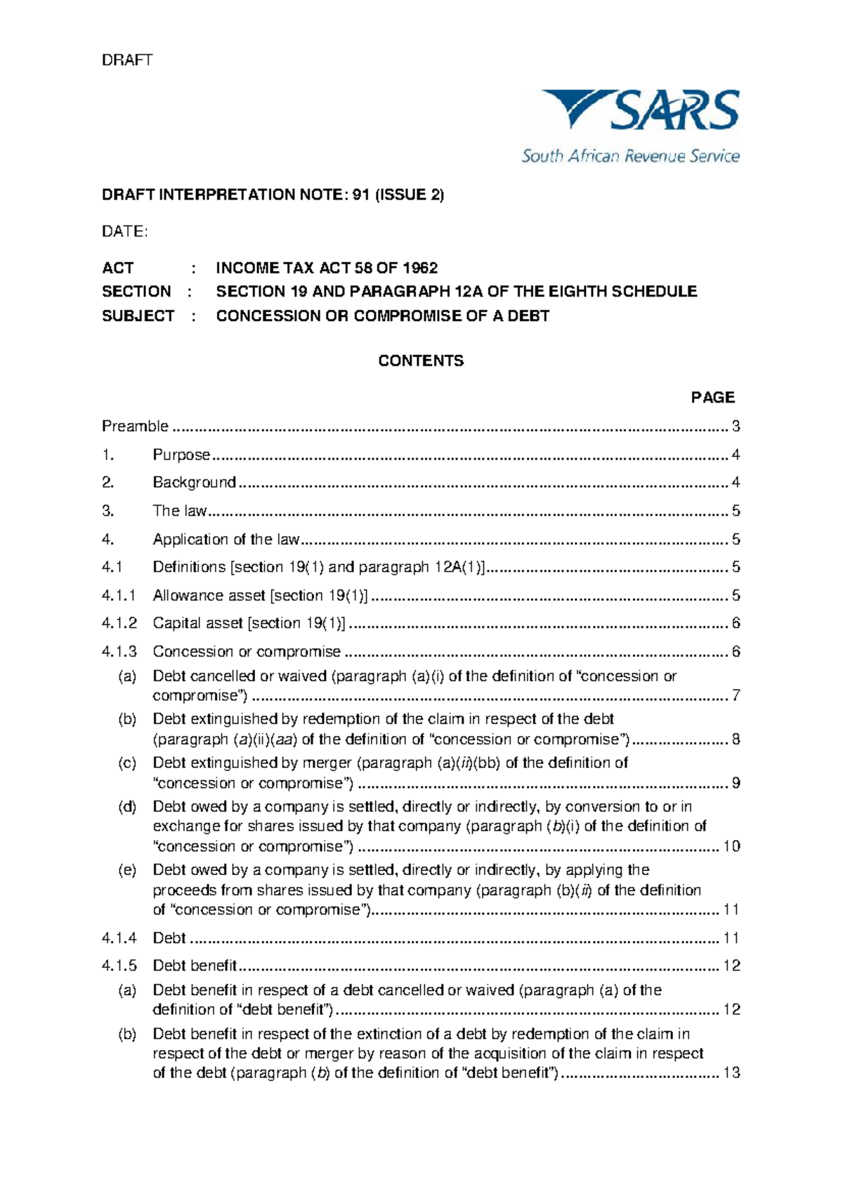 LPrep Draft 2020 67 Draft IN91 Issue 2 Concession or compromise of a ...