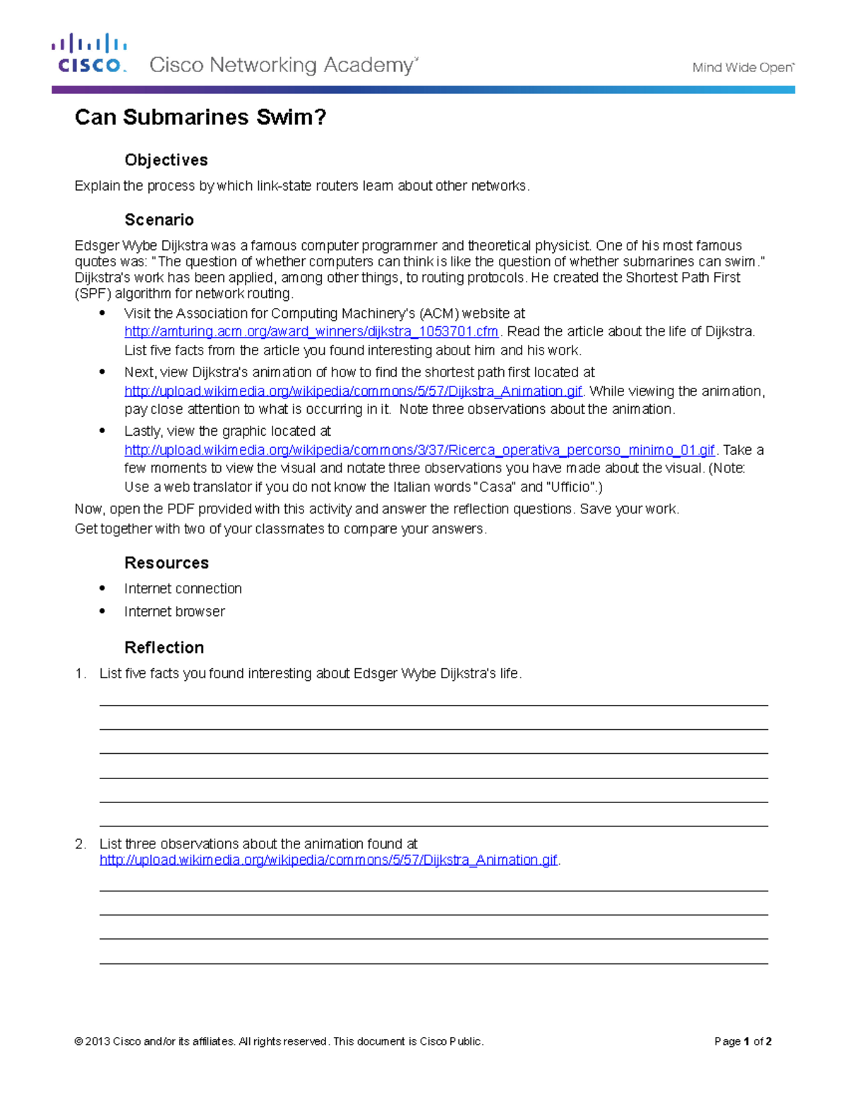 8.0.1.2 Class Activity - Can Submarines Swim Instructions - Can ...