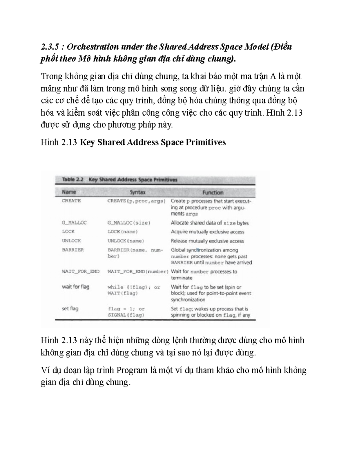 Shared address space model + Message-Passing Model - 2.3 ...