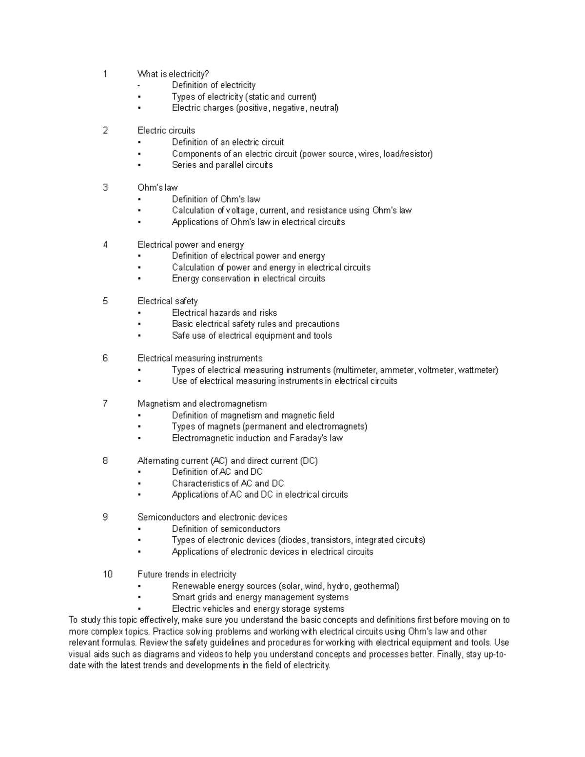 Electricity Notes 1 What Is Electricity Definition Of Electricity