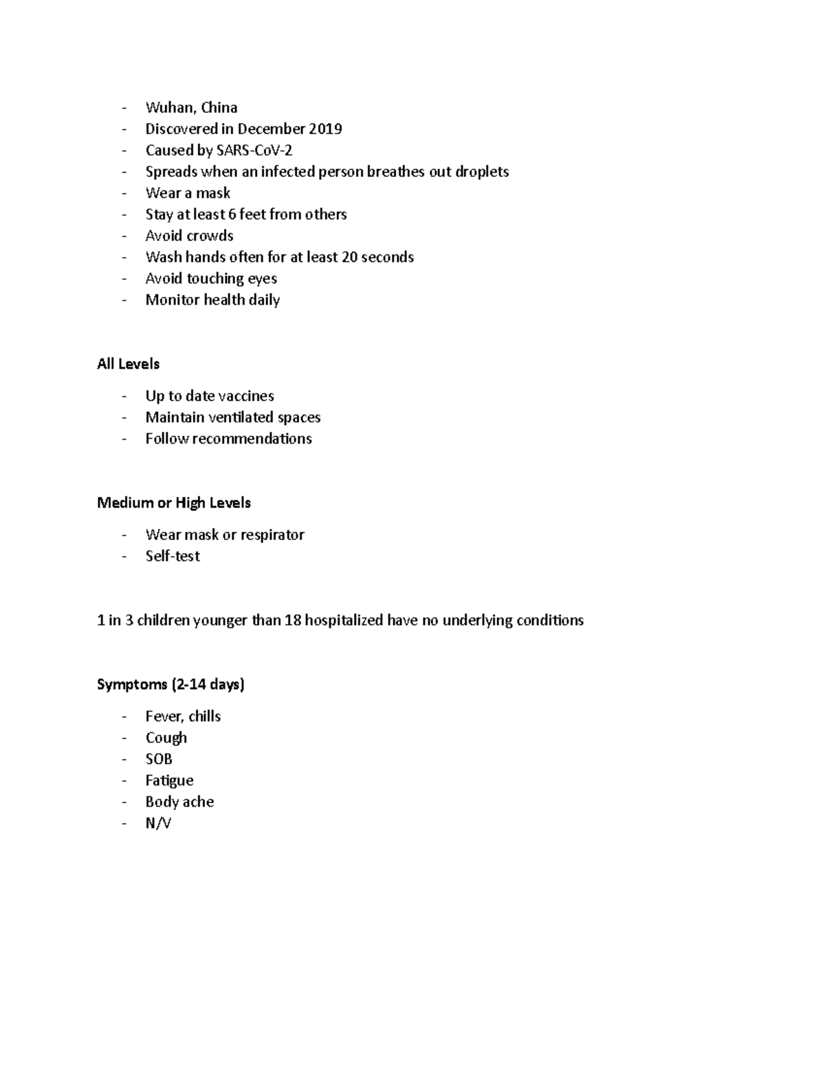 Covid-19 updated Notes - Wuhan, China Discovered in December 2019 ...