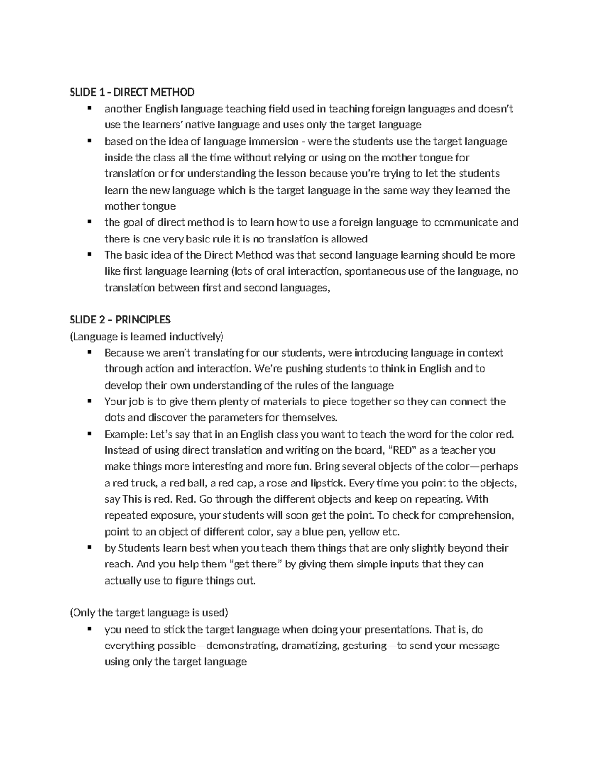 Direct Method EX - essay - SLIDE 1 - DIRECT METHOD another English ...