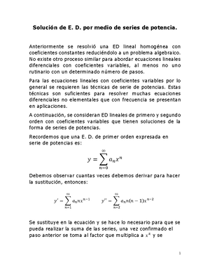 Actividad 01 ecuación de Cauchy Euler - Ecuaciones diferenciales - Studocu