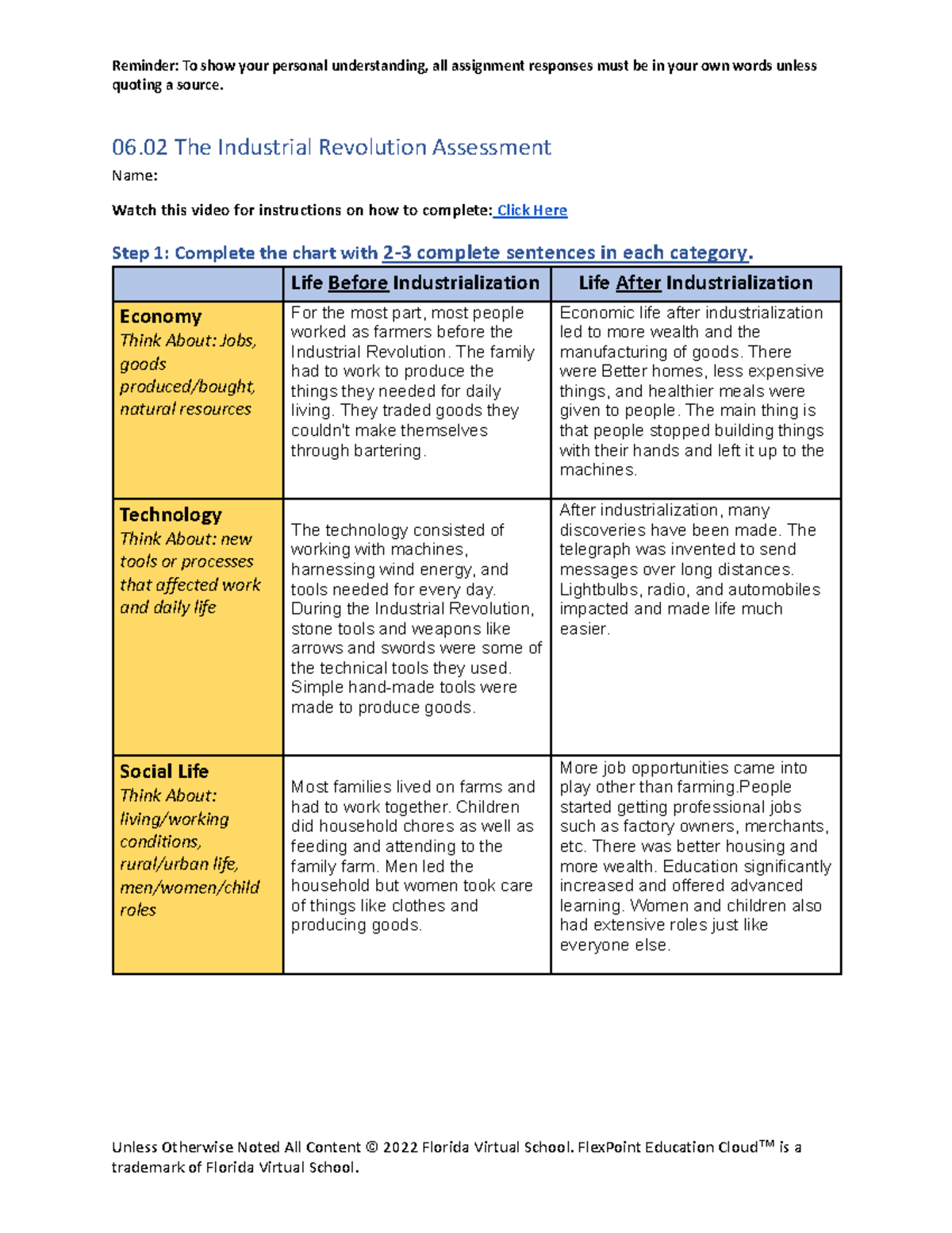 Copy of 602 the industrial revolution wh yourname - Reminder: To show ...