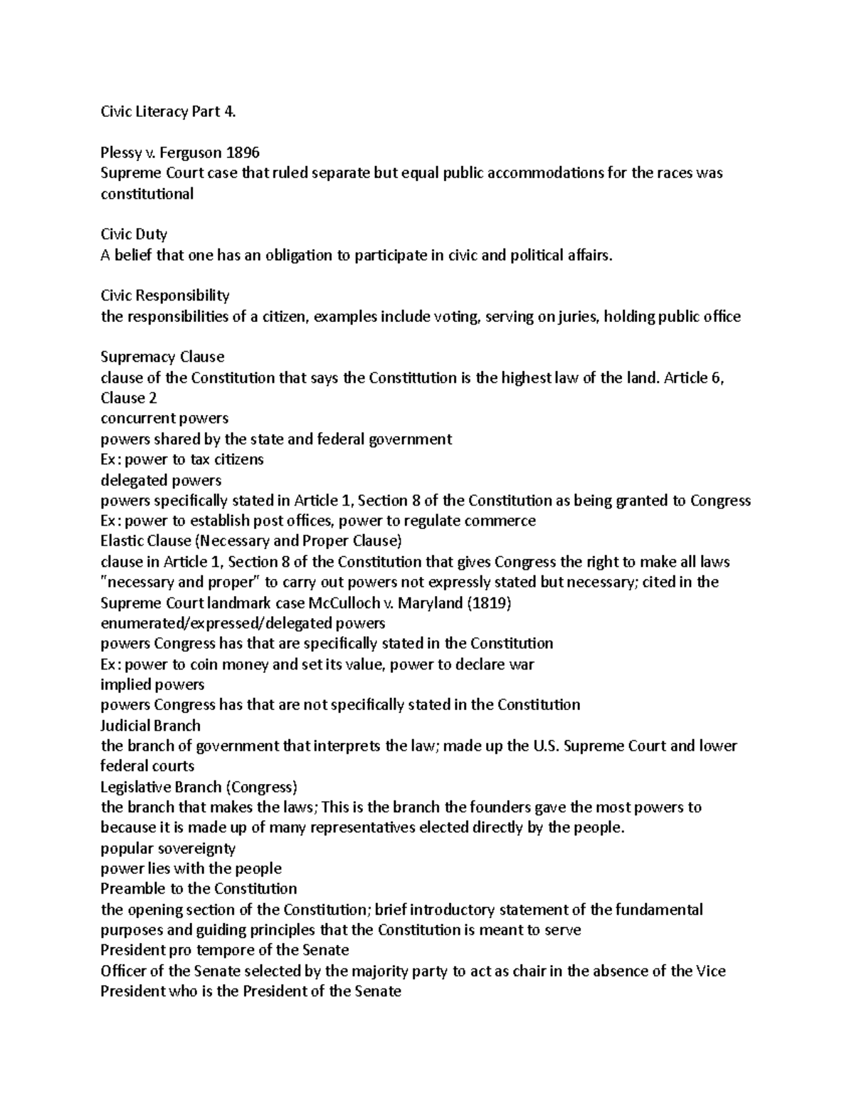 Civic Literacy Part 4 - Carolyn Williams. - Civic Literacy Part 4 ...