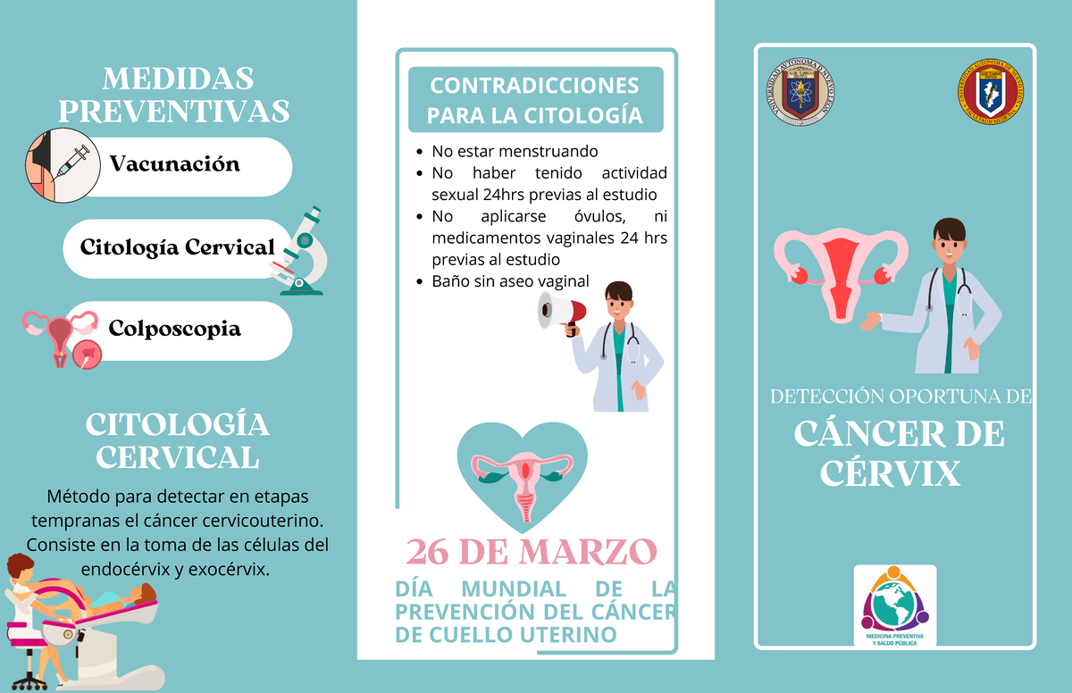 Tríptico Cáncer de Cérvix - DETECCIÓN OPORTUNA DE CÁNCER DE CÉRVIX DÍA ...