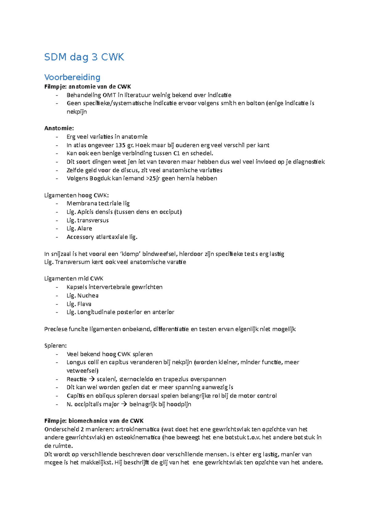 SDM dag 3 CWK - bla - SDM dag 3 CWK Voorbereiding Filmpje: anatomie van ...