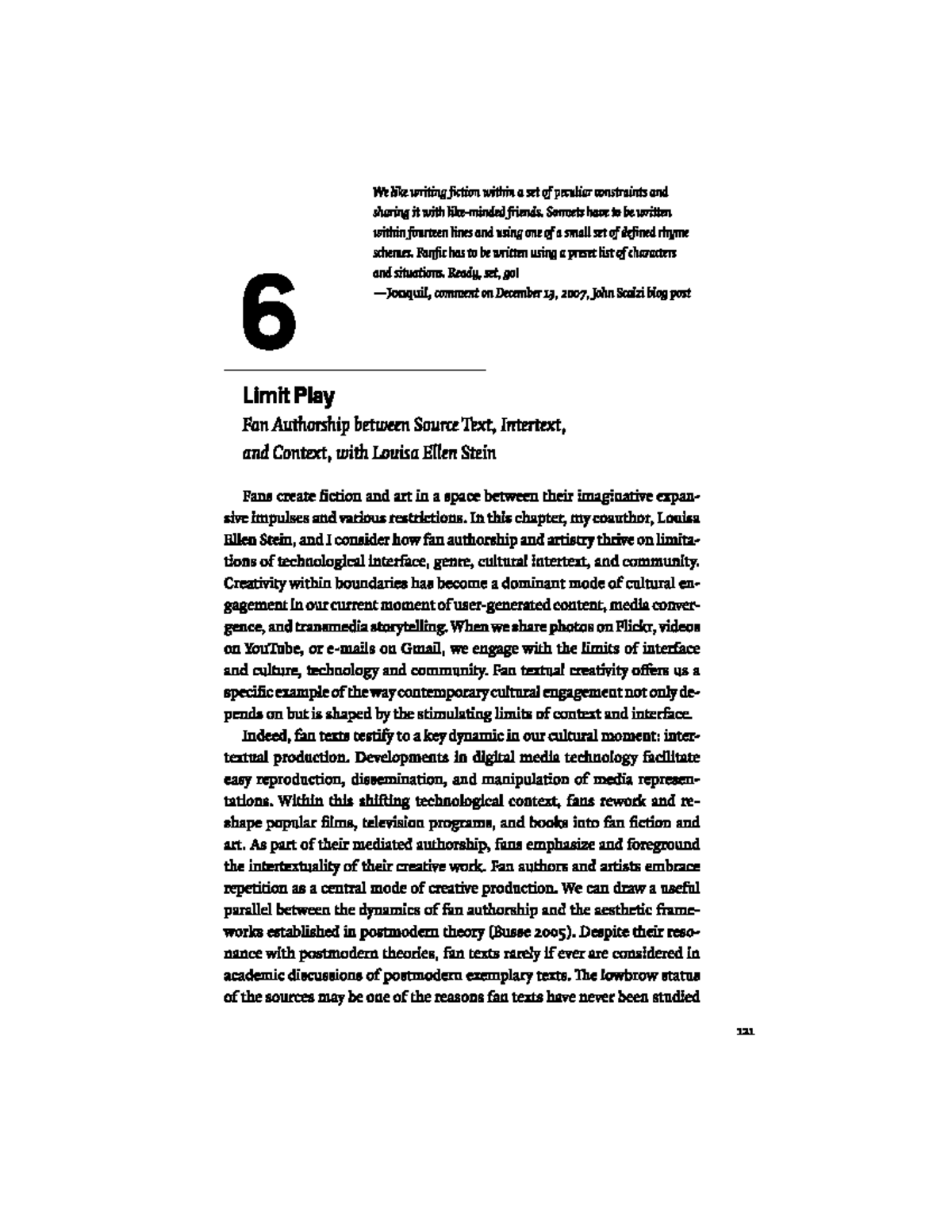 Limit Play ( - Supplemental Reading. - ENGL 219 - Studocu