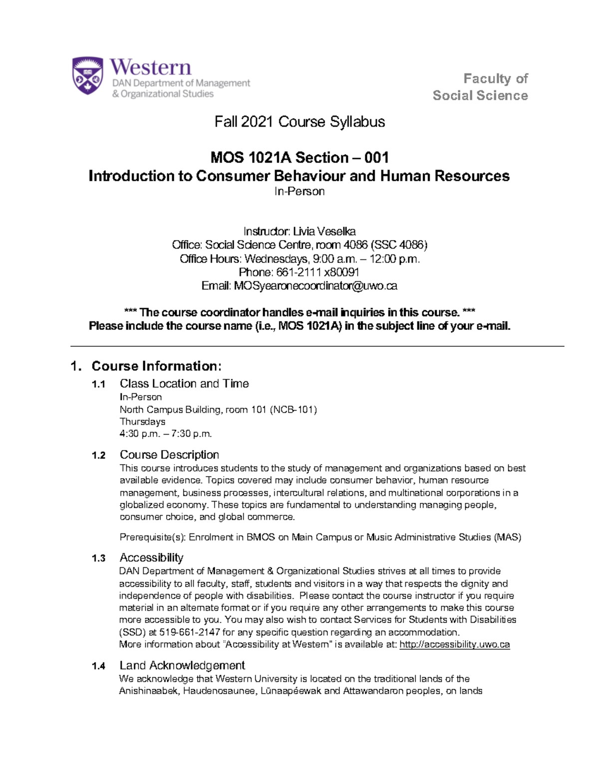 MOS1021 Syllabus 2021 Faculty Of Social Science Fall 2021 Course mos1021-syllabus-2021-faculty-of-social-science-fall-2021-course