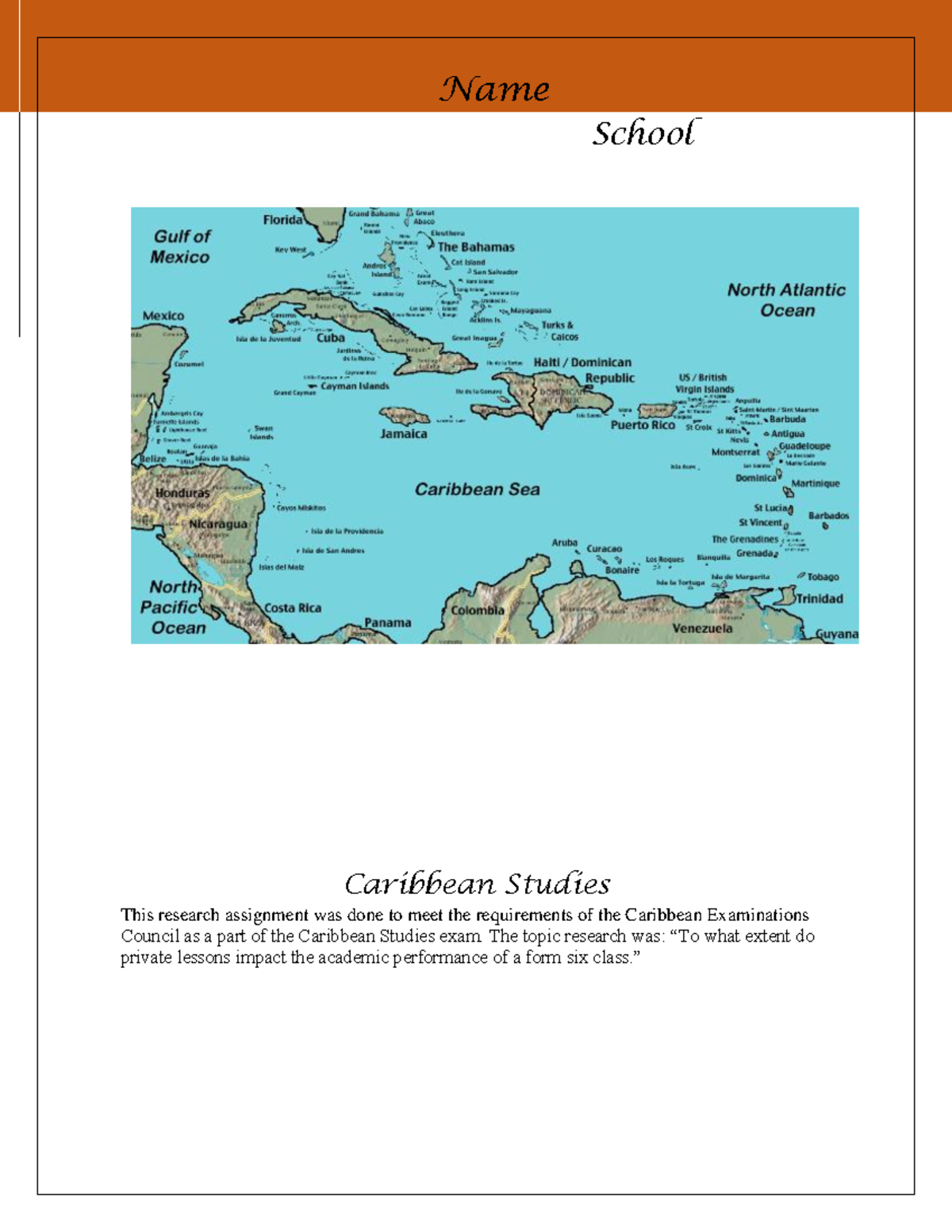 Caribbean Studies I - Name School Caribbean Studies This research ...