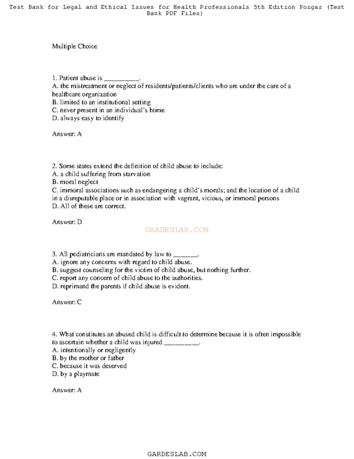 Pozgar CH13-Legal and Ethical Issues for Health Professionals, 5e - G R ...