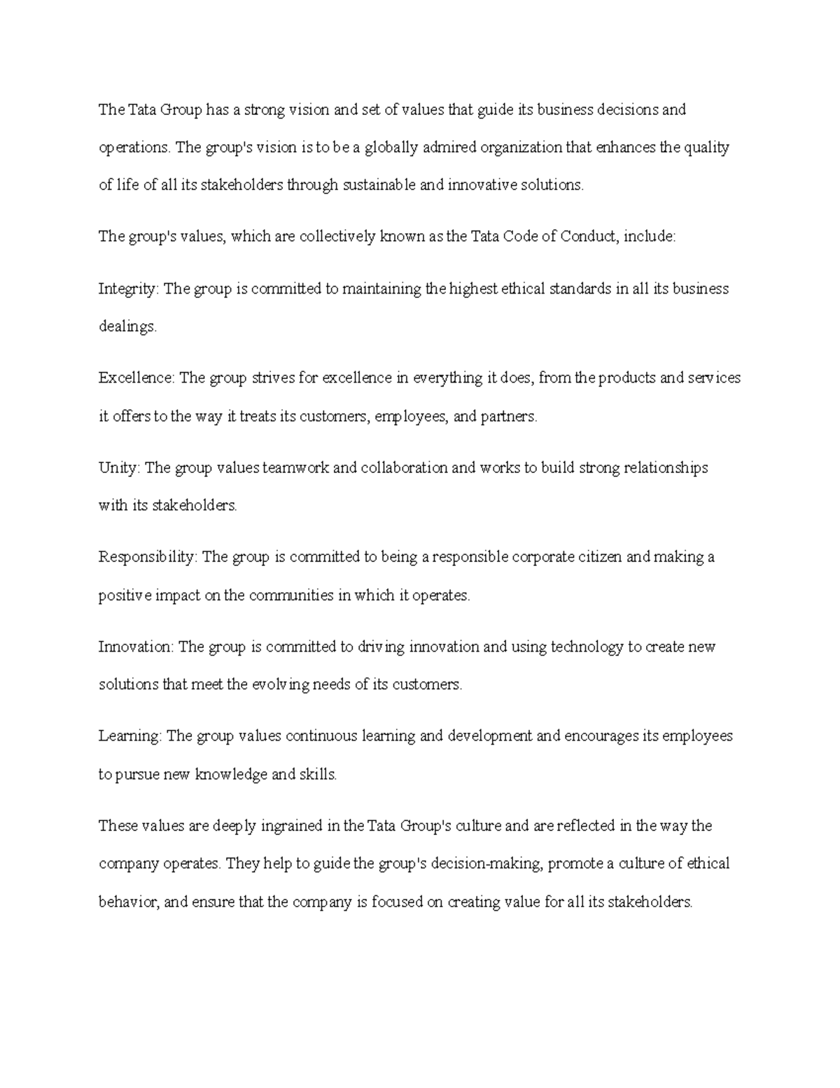 Tata group.com 15 - Tata group - The Tata Group has a strong vision and ...