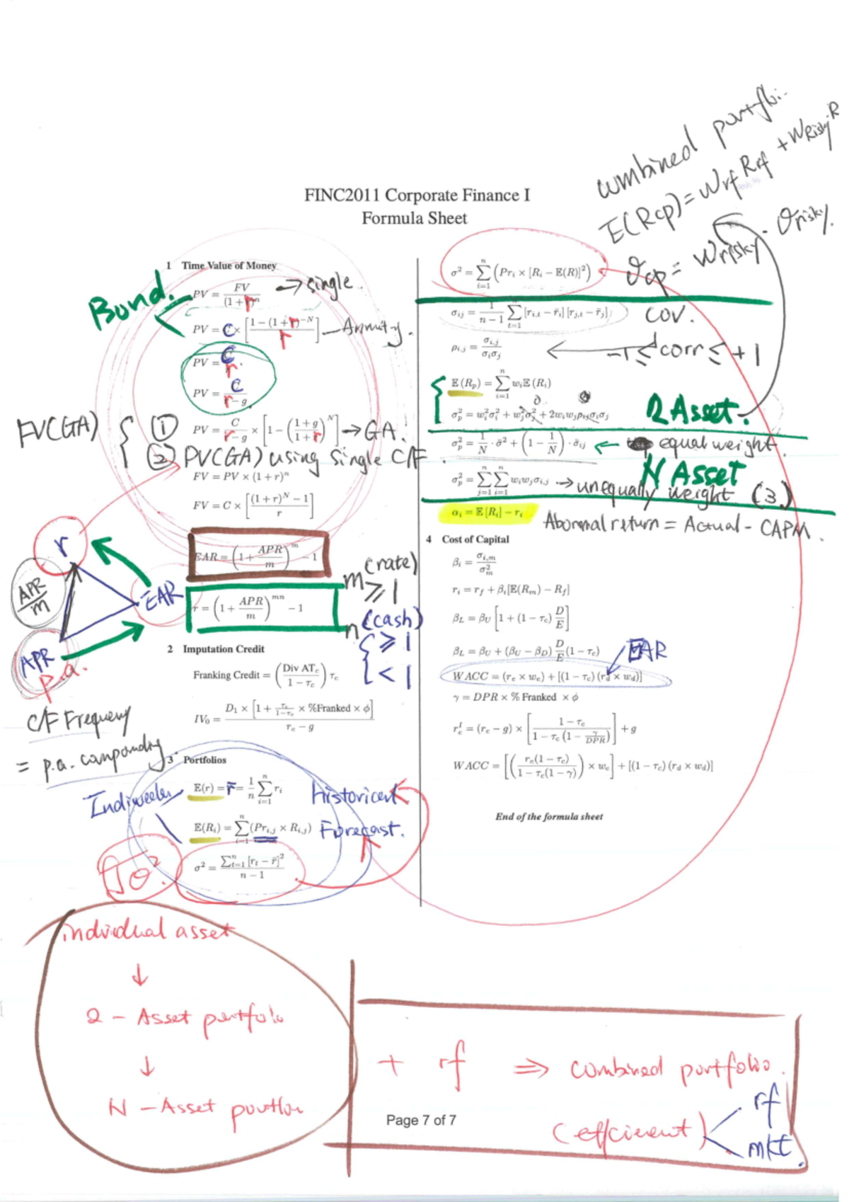 Lecture 13 Revision Written Notes - FINC2011 - Studocu