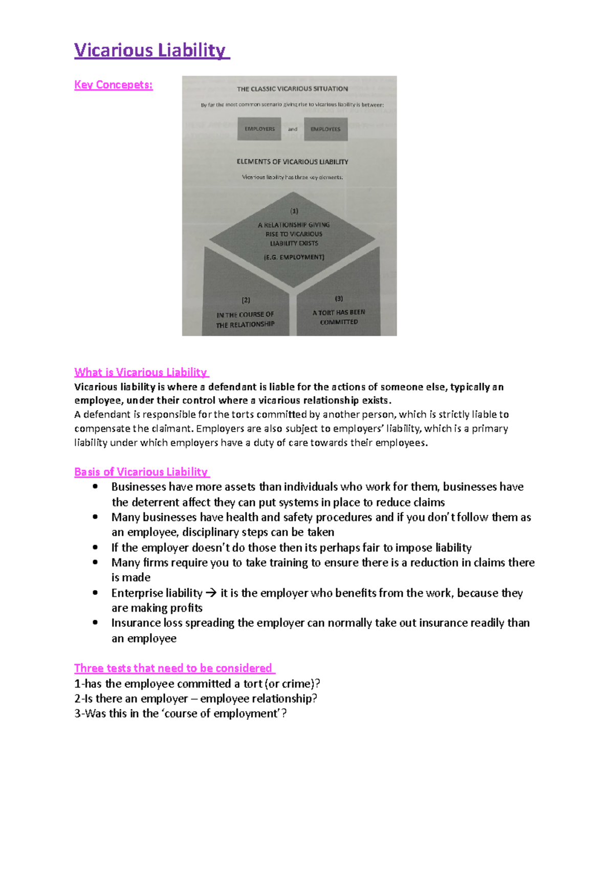 Vicarious liability - Key Concepets: What is Vicarious Liability ...