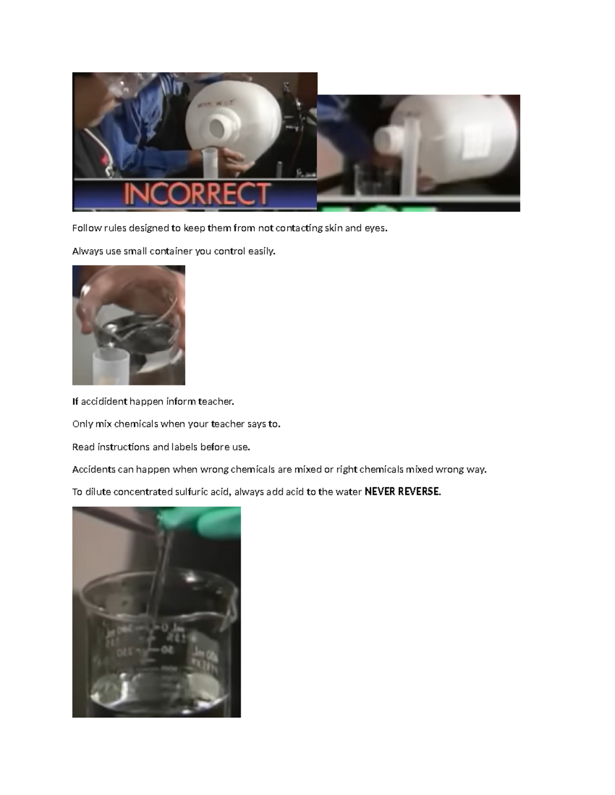 Lab safety video - Follow rules designed to keep them from not ...