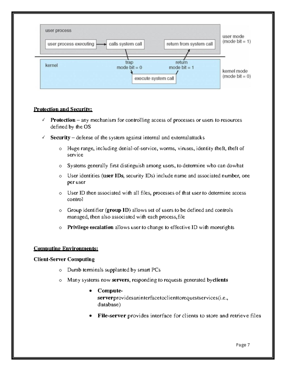 Operating Systems removed - Protection and Security: Protection – any mechanism for controlling ...