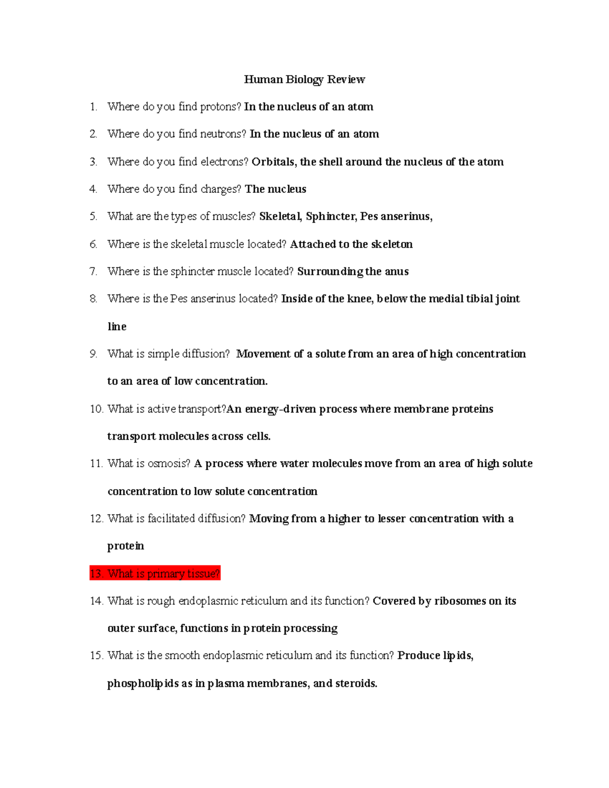 Human Biology Review - just to help study for midterm - Human Biology ...