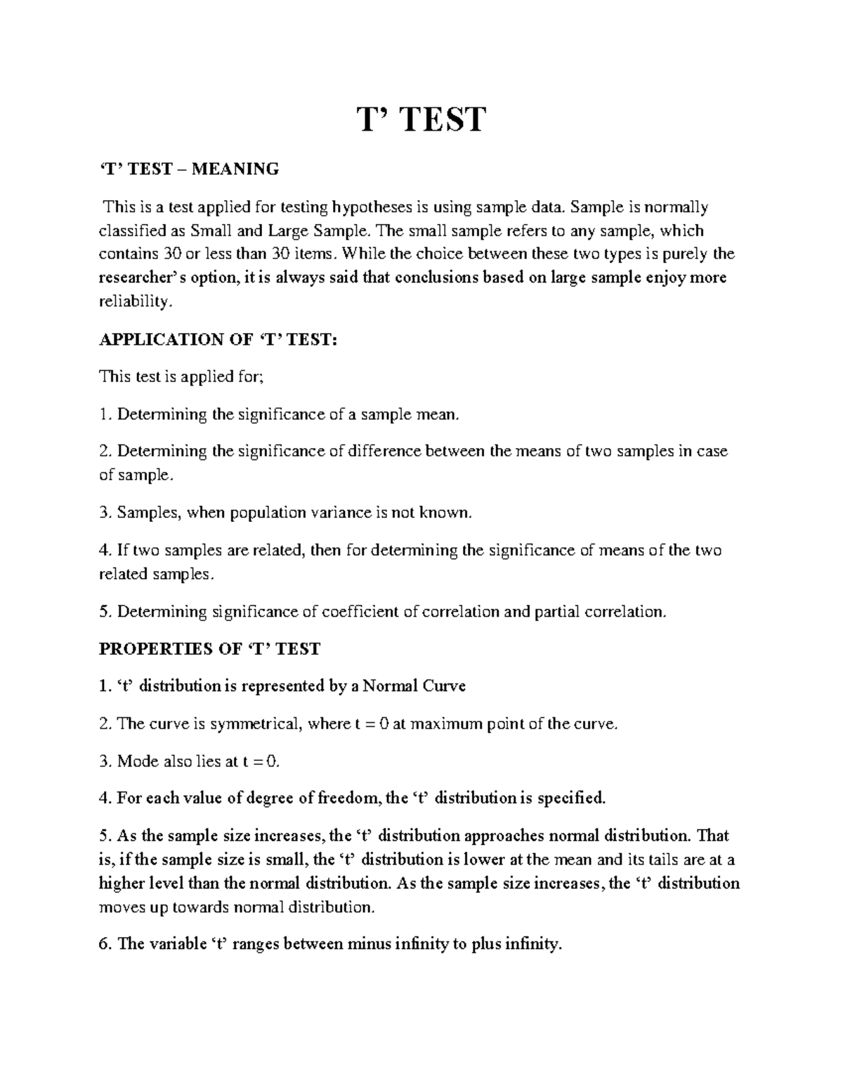 T test - A t-test is a statistical test that is used to compare the ...