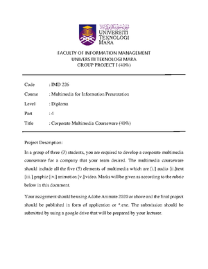 Assignment Project Declaration FORM - FACULTY OF BUSINESS AND ...