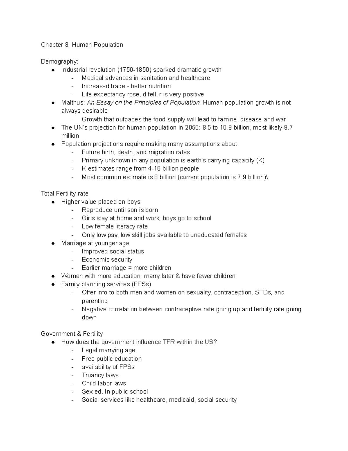 Adams Ch. 8 ESC - Chapter 8: Human Population Demography: Industrial ...