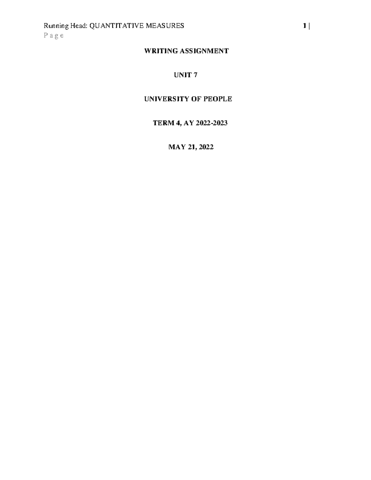 Unit 7 Writing Assignment - WRITING ASSIGNMENT UNIT 7 UNIVERSITY OF ...