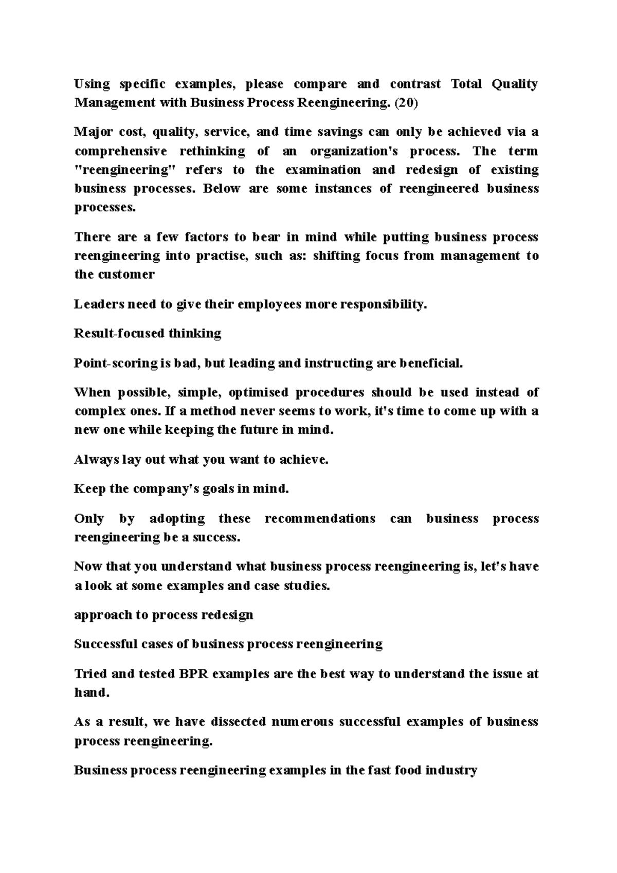 303 - its important - Using specific examples, please compare and ...