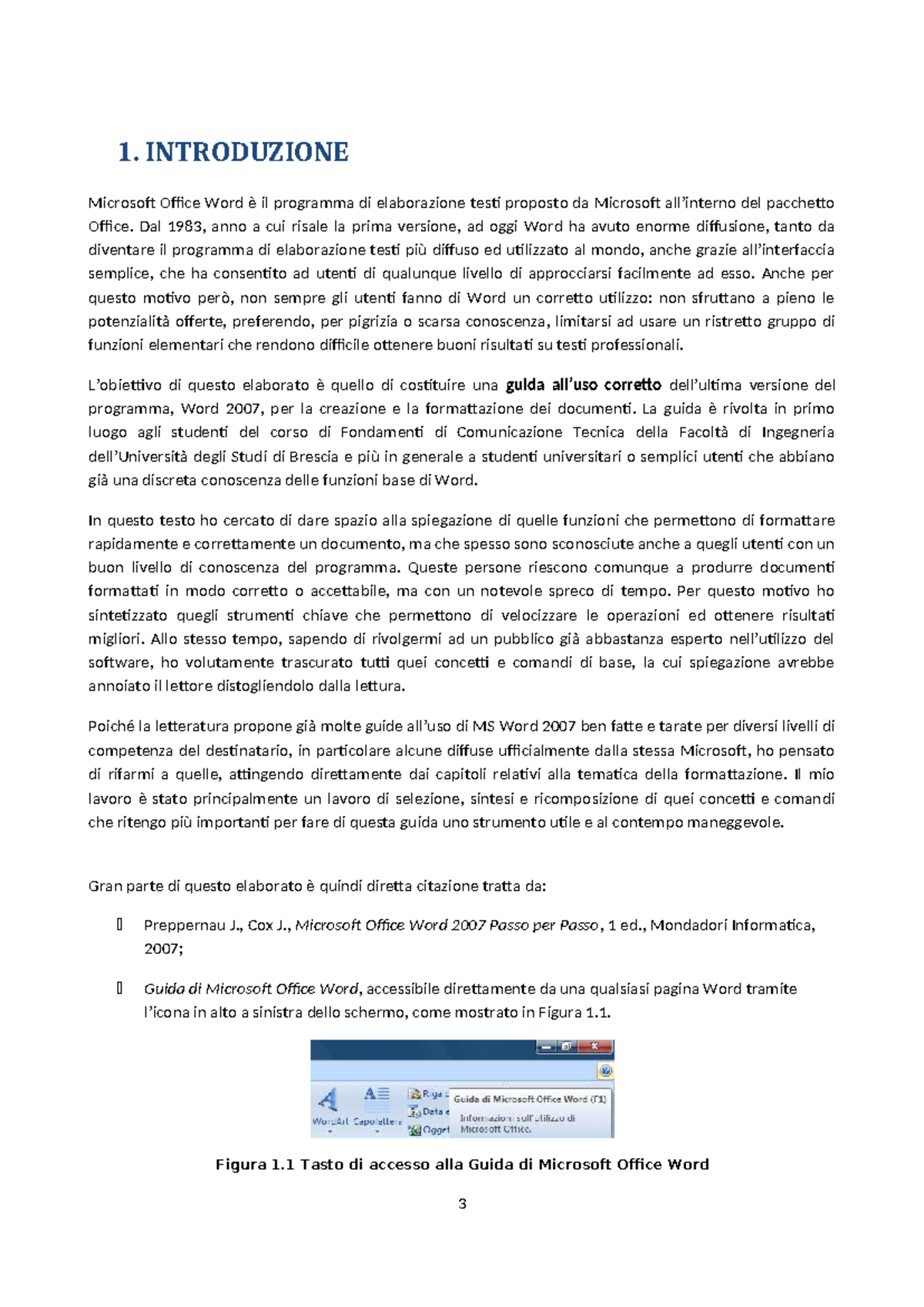 Dispense Word removed - 1. INTRODUZIONE Microsoft Office Word è il programma di elaborazione ...