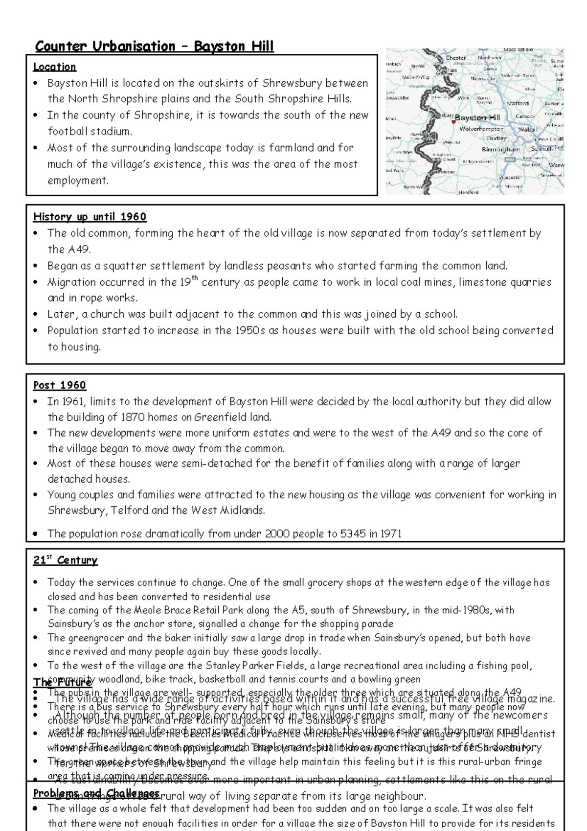 Bayston Hills Counter Urbanisation - Counter Urbanisation – Bayston ...
