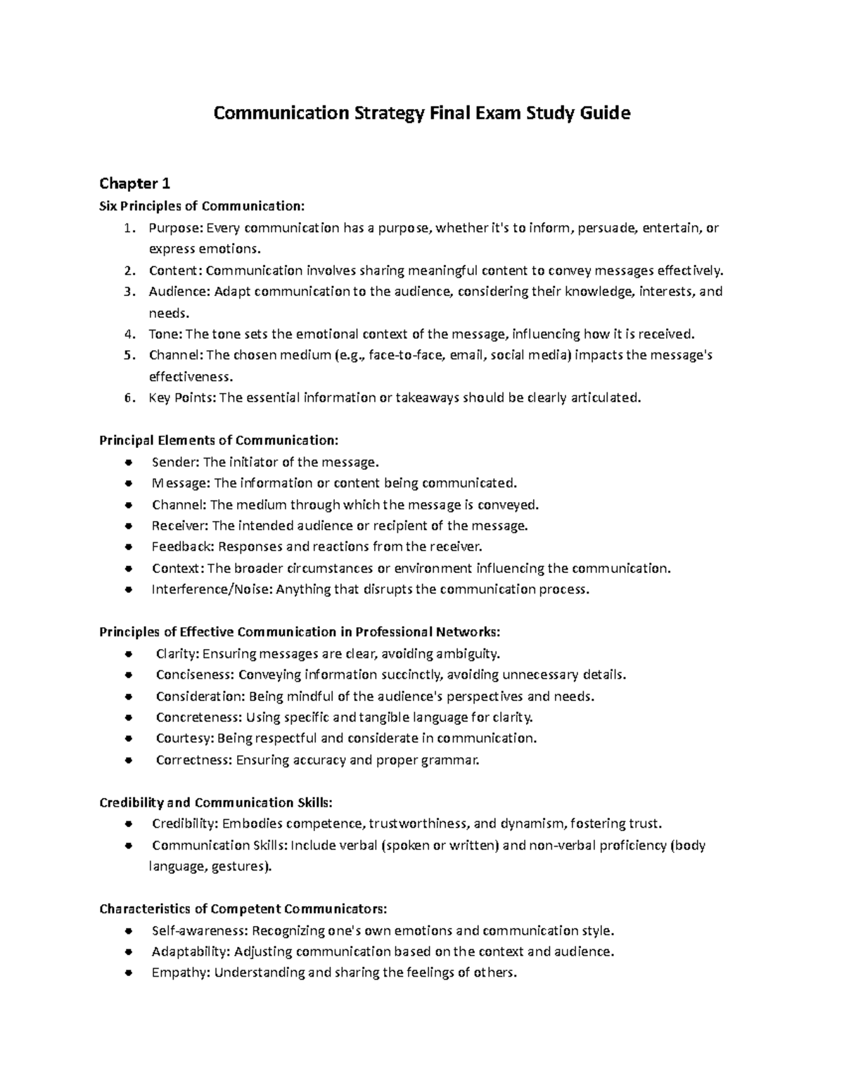 Communication stratgey final review - Communication Strategy Final Exam ...