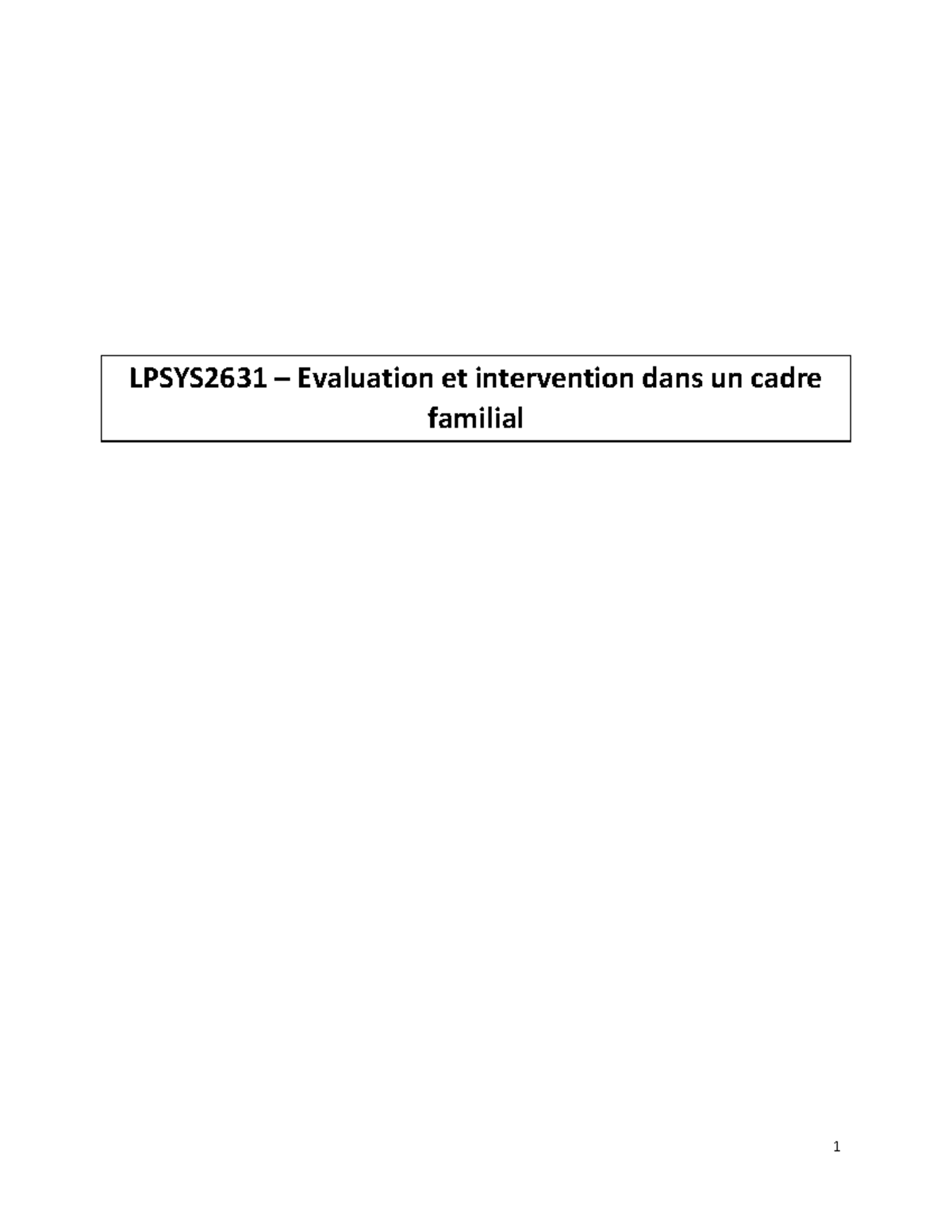 Synthèse Cadre familial - Warning: TT: undefined function: 32 Warning: TT: undefined function ...