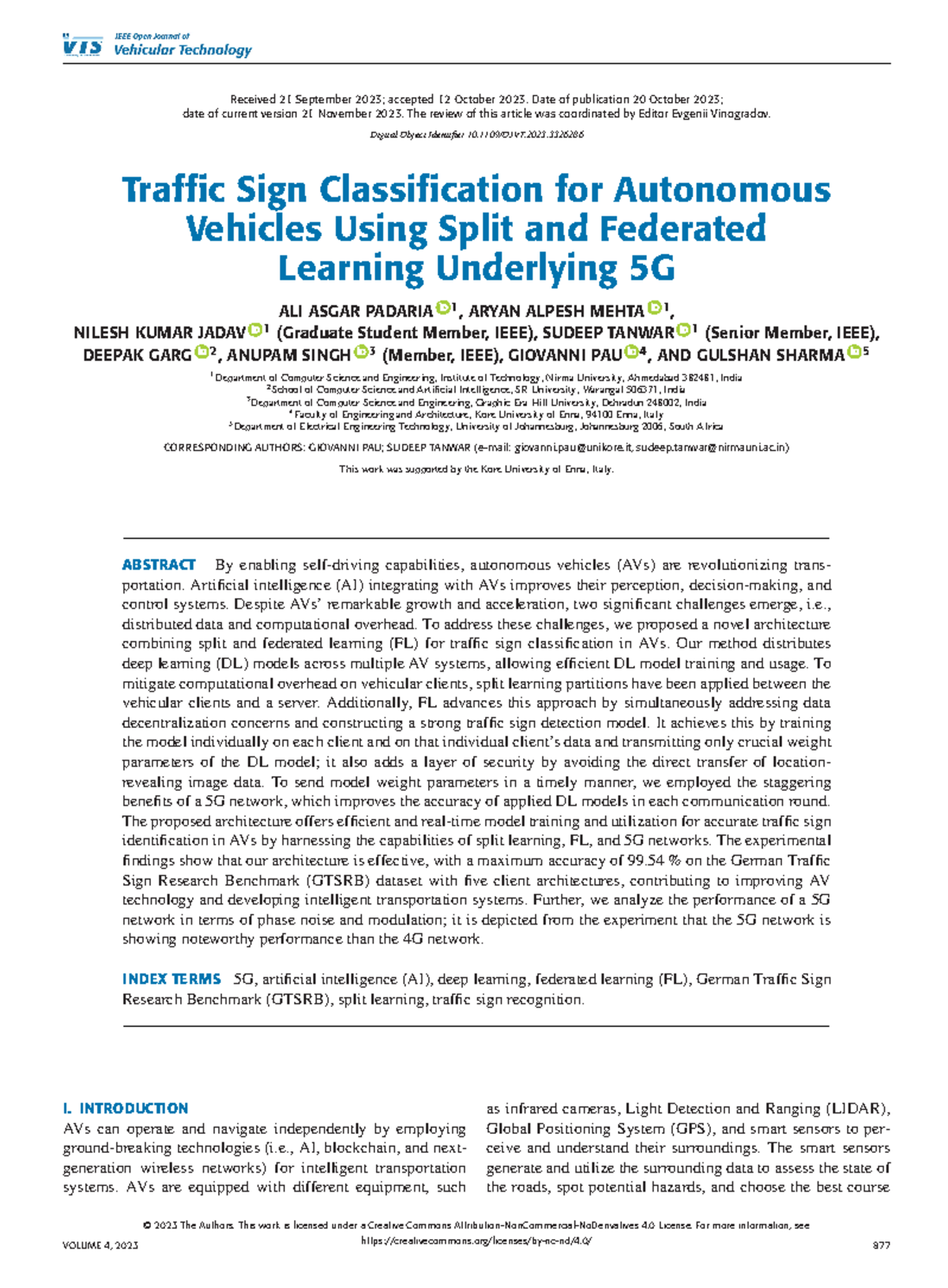 Traffic Sign Classification for Autonomous Vehicles Using Split and ...