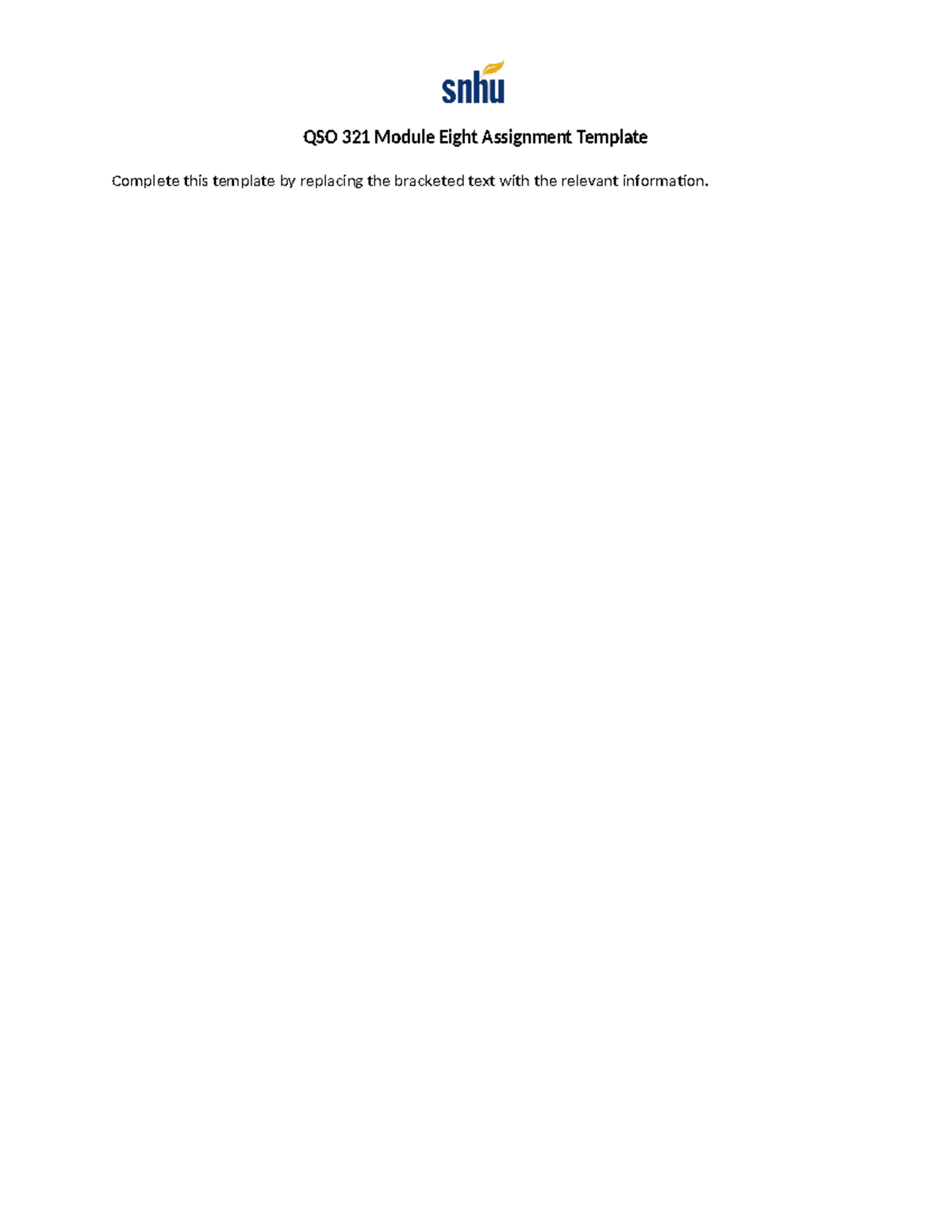 QSO 321 Module Eight Assignment - Topic Response Date of Request ...