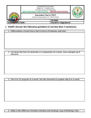 TNCT Module 3 and 4 Learning Activty Sheet 2021-2022 - Humanities ...