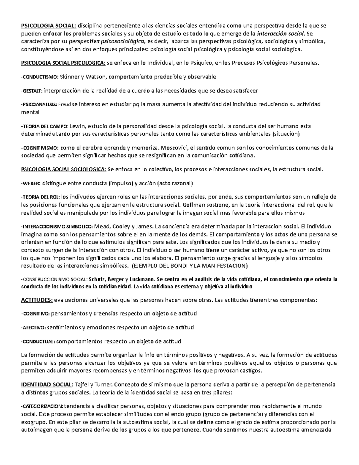 Final Psicologia Social - PSICOLOGIA SOCIAL: disciplina perteneciente a las ciencias sociales ...