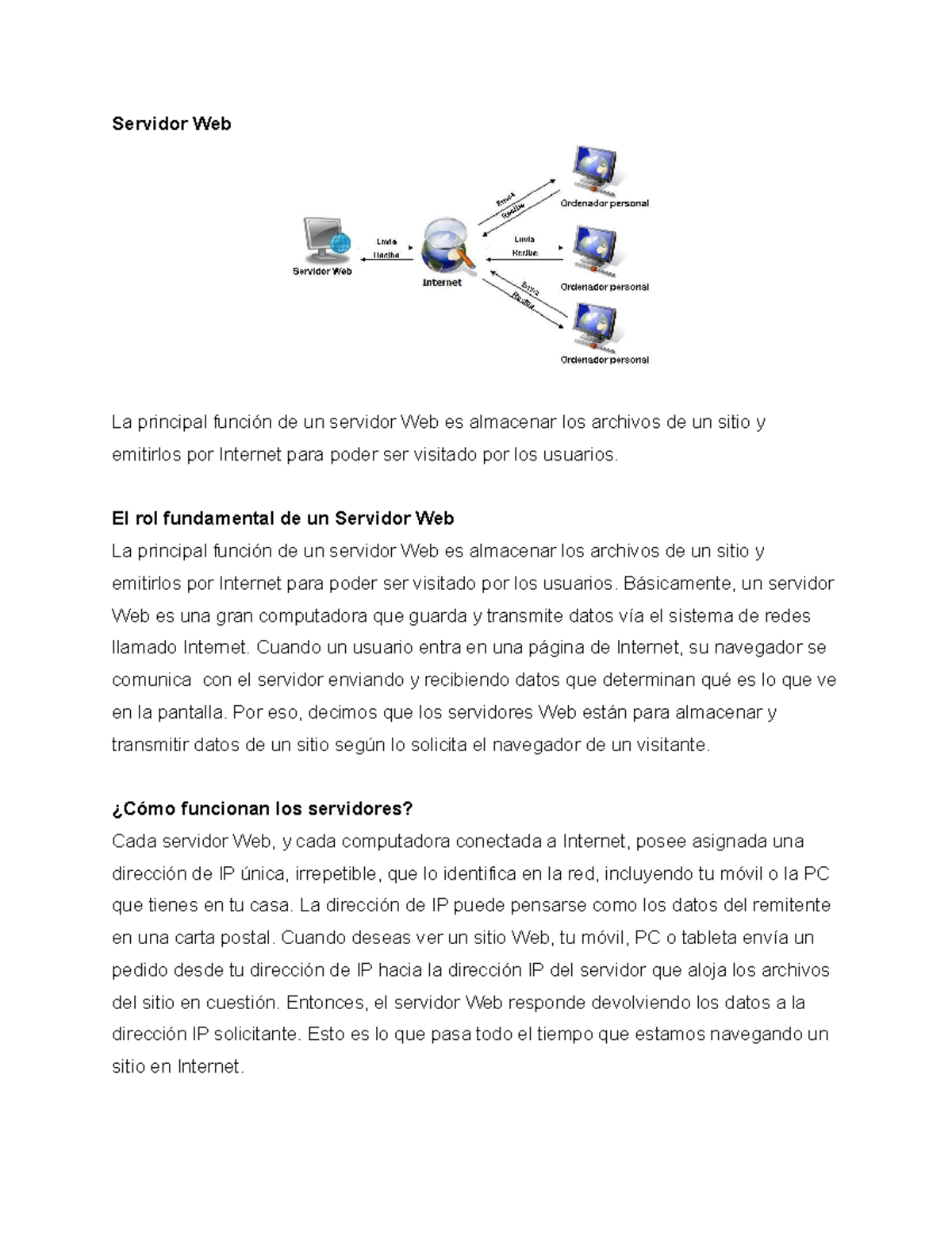 Servidor Web - El rol fundamental de un Servidor Web La principal ...