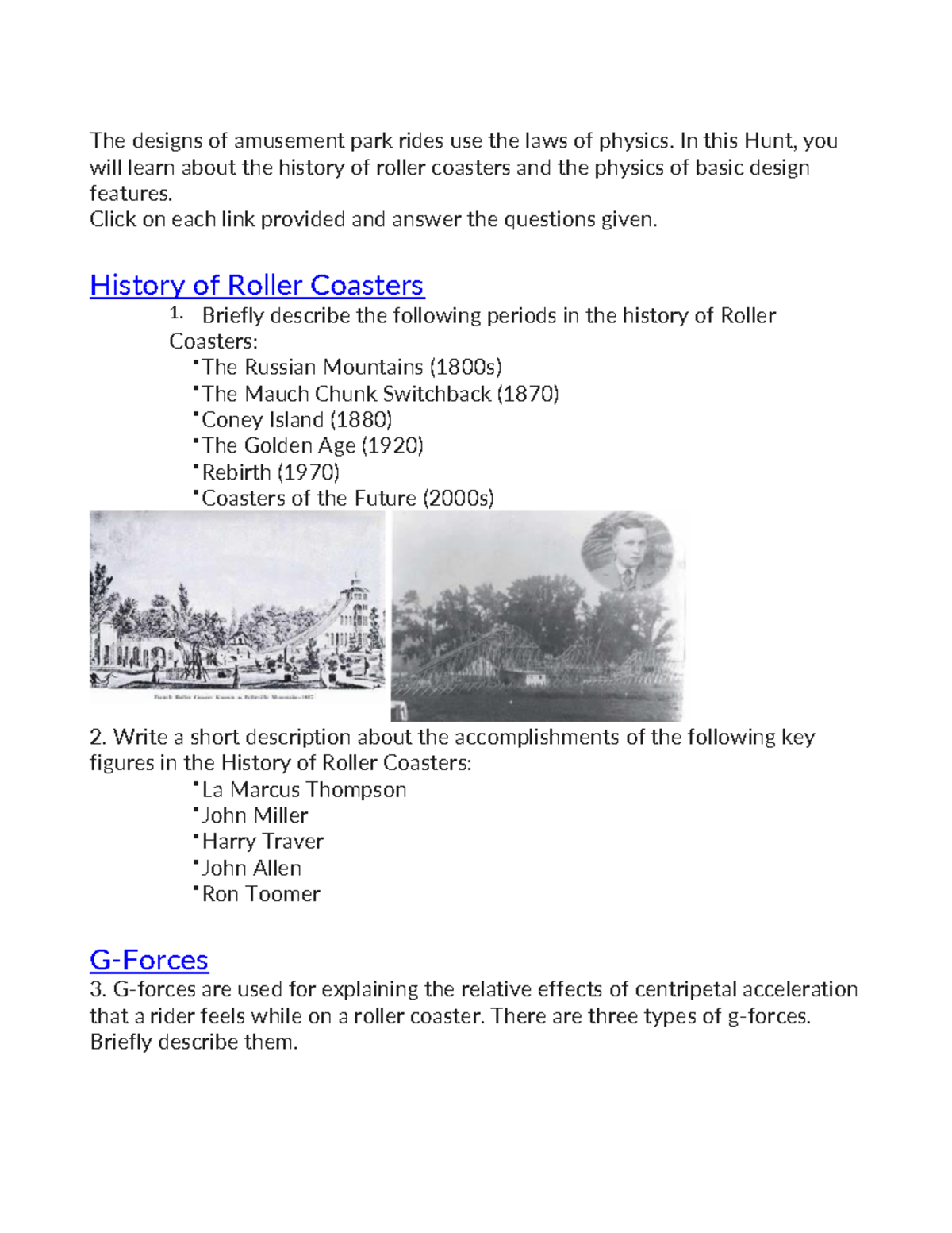 Coaster Hunt Links and Directions - The designs of amusement park rides ...