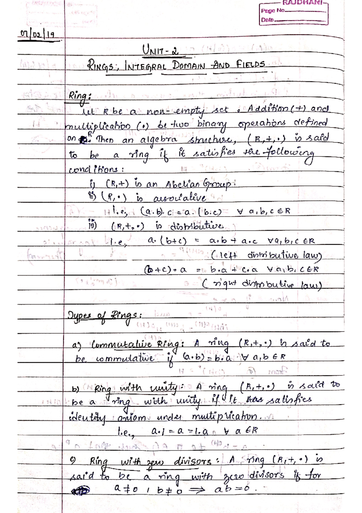 UNIT-III Notes - Algebra - Studocu
