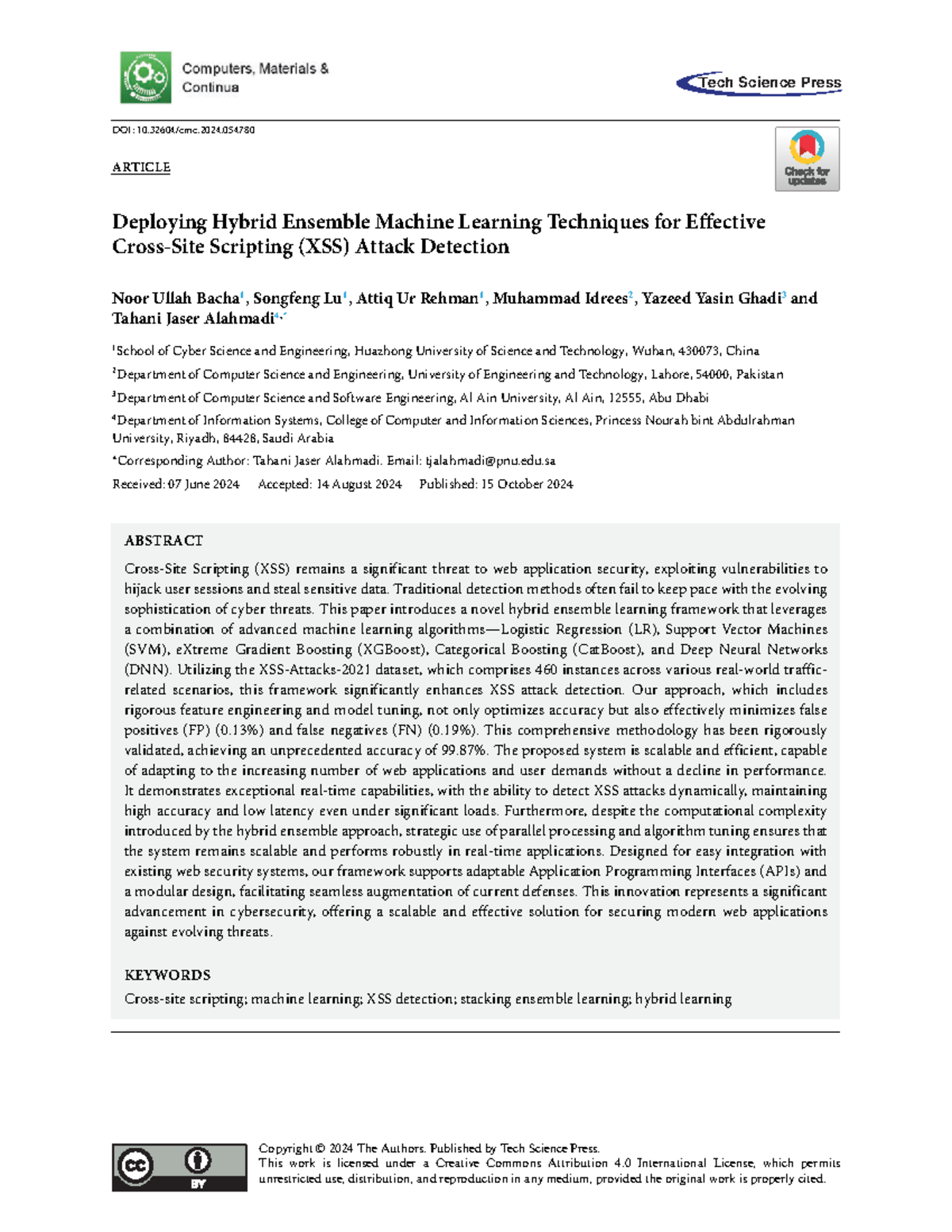 TSP CMC 54780 - Cours - Copyright © 2024 The Authors. Published by Tech Science Press. This work ...