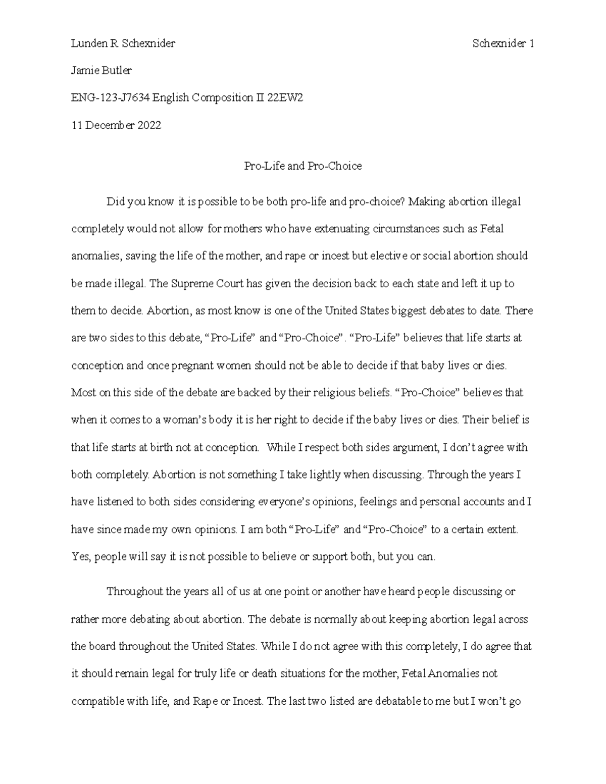 ENG123 7 to 3 Project Two Persuasive Essay - Jamie Butler ENG-123-J7634 ...