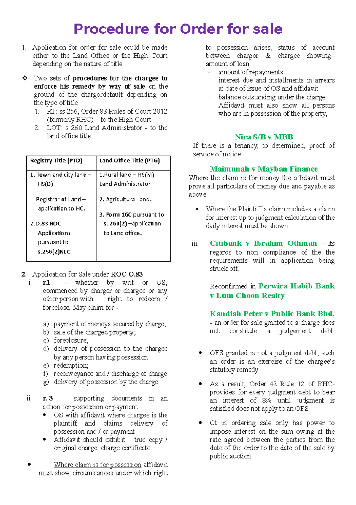 Topic 4 - Secured Transaction Part 2 - Procedure for Order for sale ...