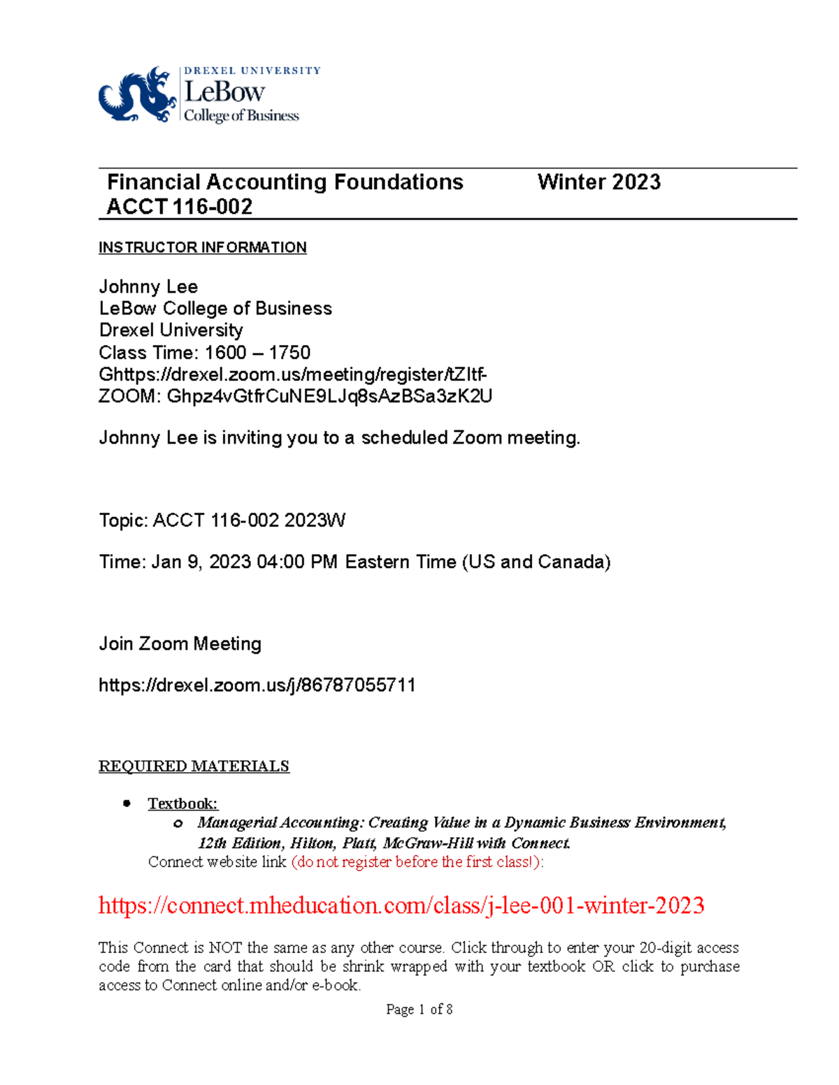 ACCT116-002 2023W JLee - Financial Accounting Foundations ACCT 116 ...