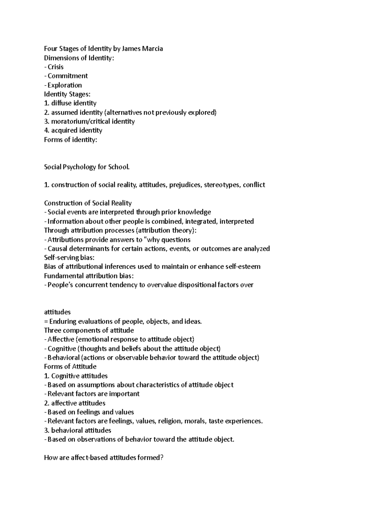 Four Stages of Identity by James Marcia - Four Stages of Identity by ...