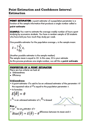 Point Estimation and Confidence Interval Estimation - Point Estimation ...