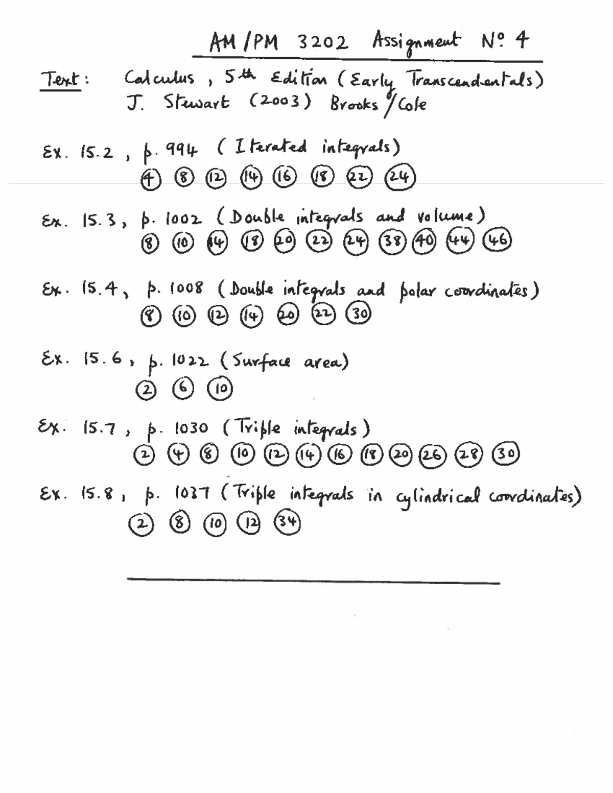 Assignment solutions 4 - Math 3202 - Studocu