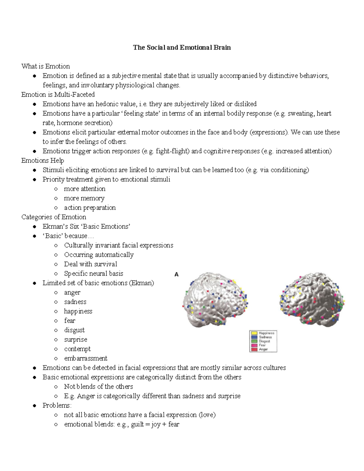 Cognitive Neuroscience Social and Emotional Brain - The Social and ...