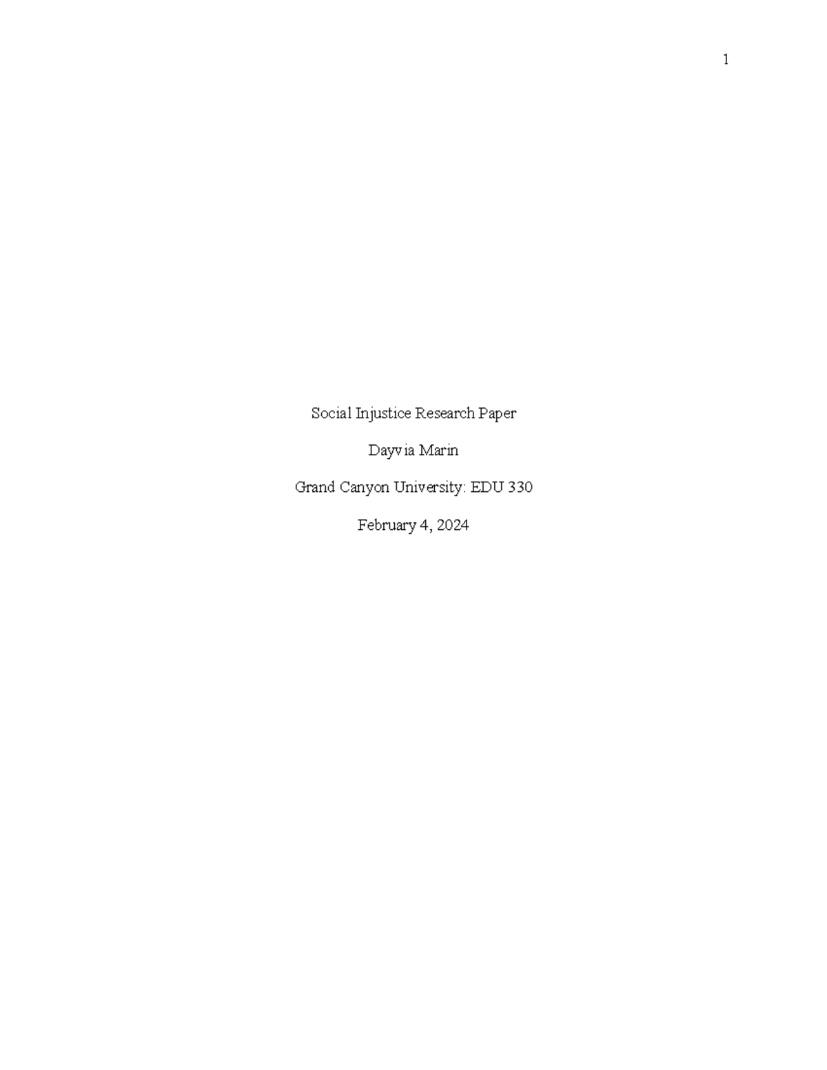 Topic 7-EDU 330 Benchmark Research Paper- Dayvia Marin - Social ...