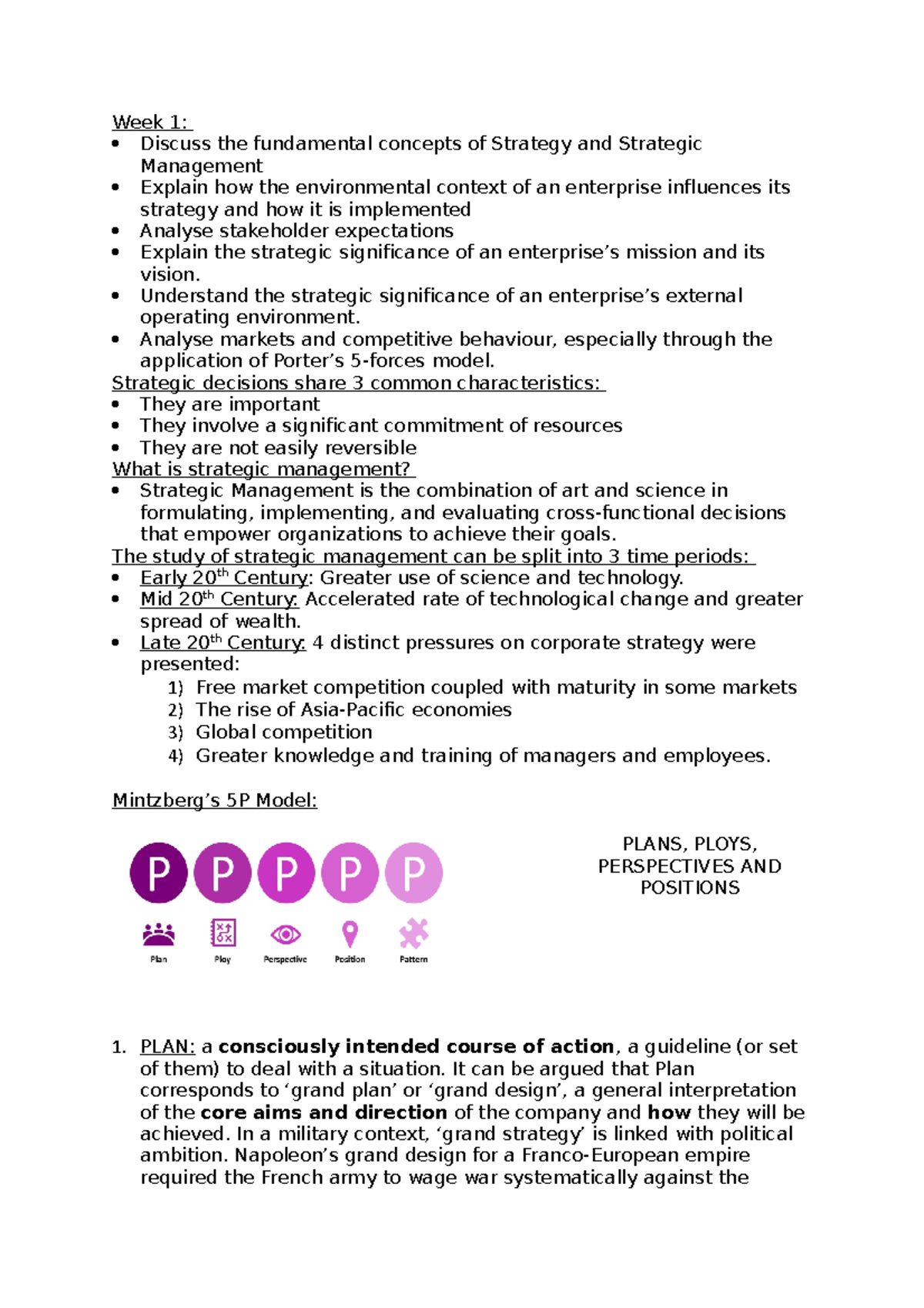 1. Strategic management - Week 1: Discuss the fundamental concepts of ...