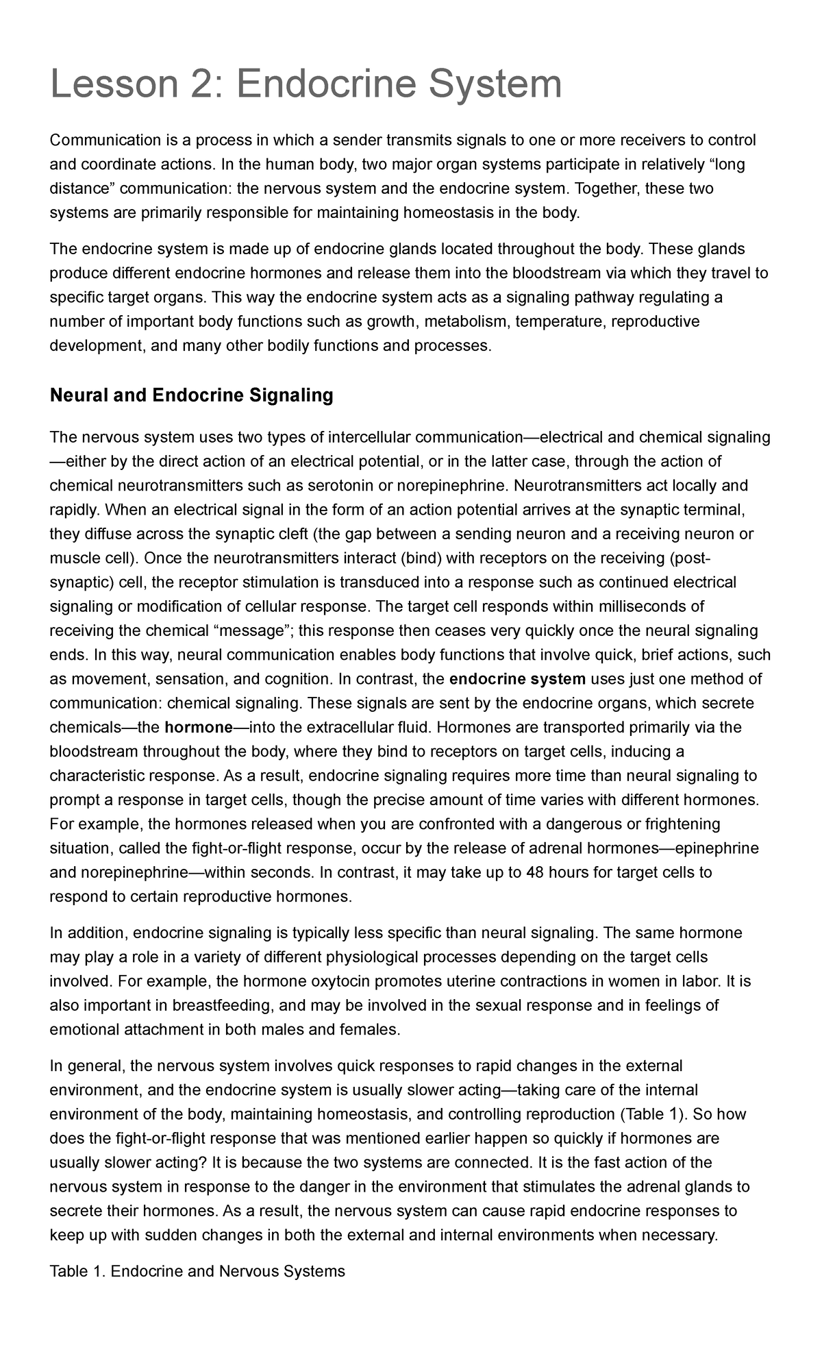 Lesson 2 Endocrine System Anatomy and Physiology of Human Movement ...